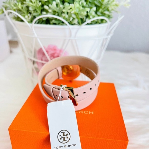 Tory Burch | Accessories | New Tory Burch Gold Small Reva Nude Leather ...